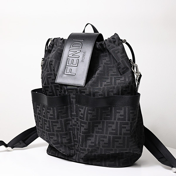 Fendi | Bags | Fendi Backpack Jacquard Strike Medium Gray Ff | Poshmark